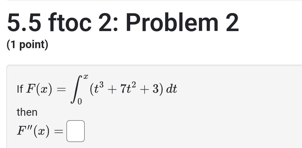 Solved 5.5 ftoc 2: Problem 2 (1 point) If | Chegg.com