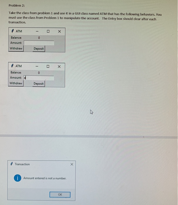 Solved Problem 1: Develop a class BankAccount that supports | Chegg.com