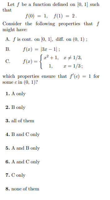 Solved Let f be a function defined on [0,1] such that | Chegg.com