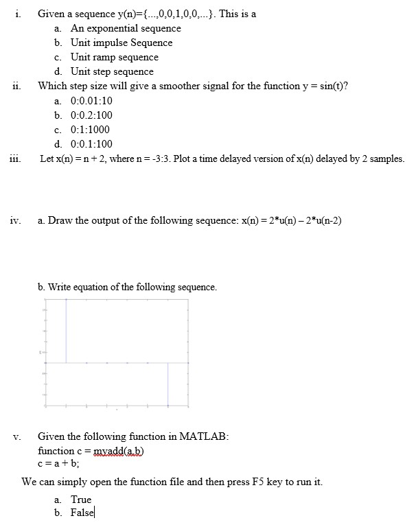 Solved I Ii Given A Sequence Yn 00100 This 8355