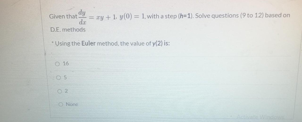 Solved Using the Modified (Improved) Euler method, the value | Chegg.com