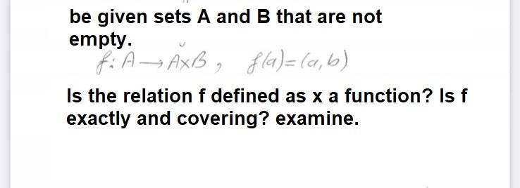 Solved be given sets A and B that are not empty. f. A AXB , | Chegg.com