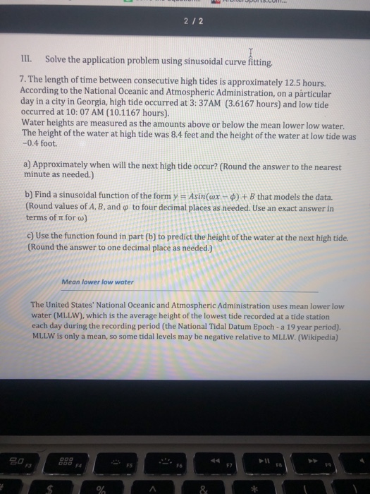 Solved 2/2 III. Solve the application problem using | Chegg.com