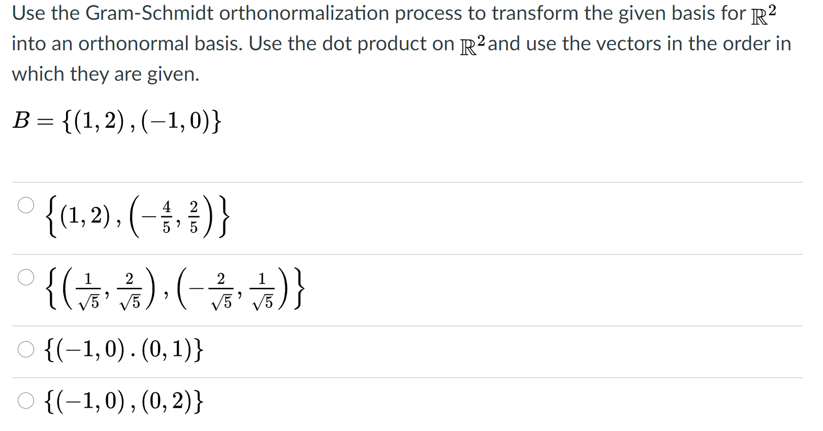Solved Use the Gram-Schmidt orthonormalization process to | Chegg.com