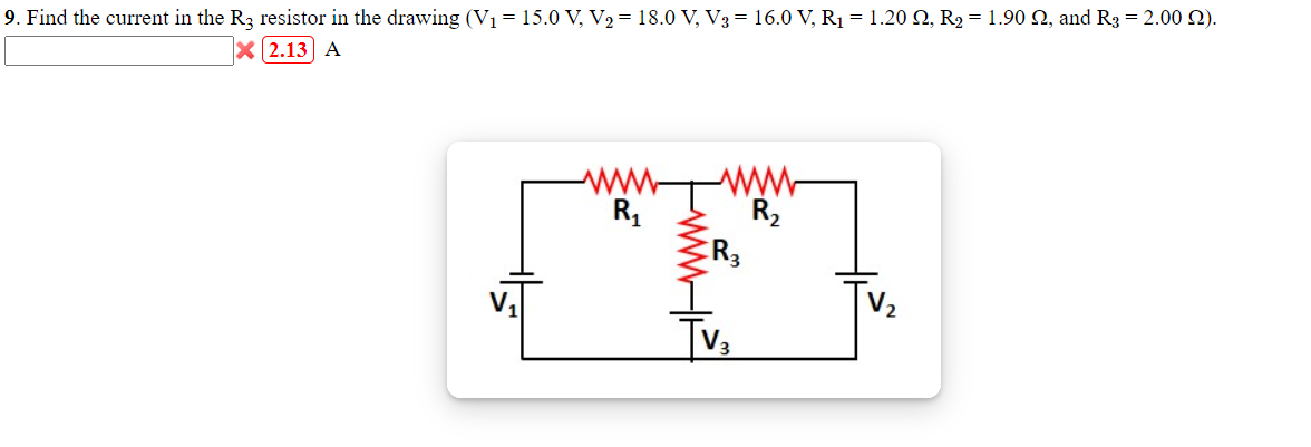 Solved 9. Find the current in the Rz resistor in the drawing | Chegg.com