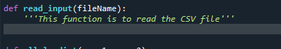 Solved 1. read_input(fileName): This function is to take one | Chegg.com