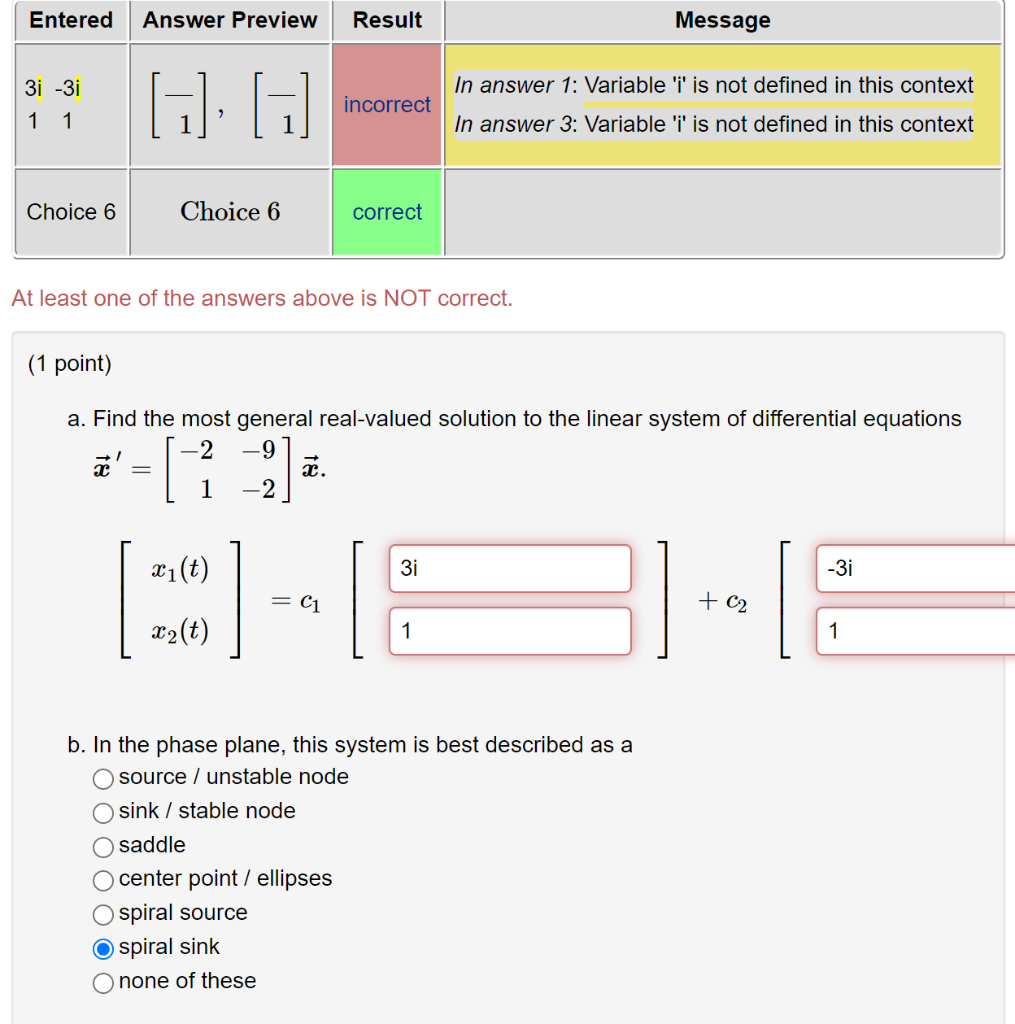 Solved Entered Answer Preview Result Message In answer 1: | Chegg.com