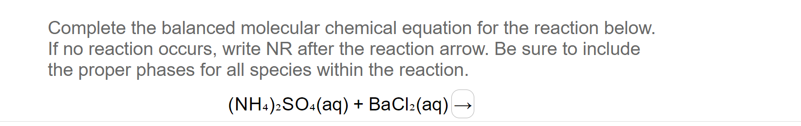 Solved Complete the balanced molecular chemical equation for | Chegg.com