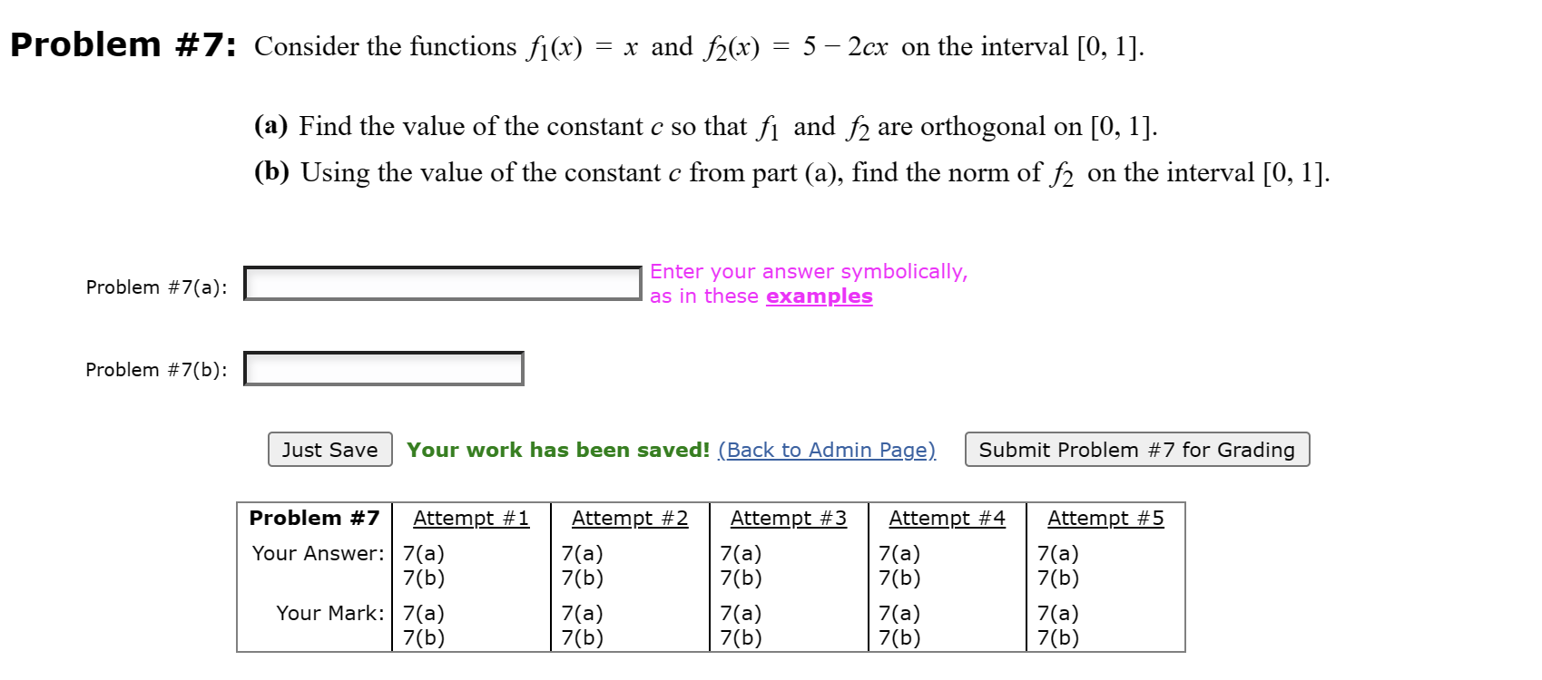 Solved Problem #7: Consider the functions f1(x)=x ﻿and | Chegg.com