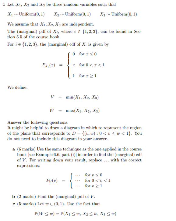 Solved 1 Let X1, X2 and X3 be three random variables such | Chegg.com
