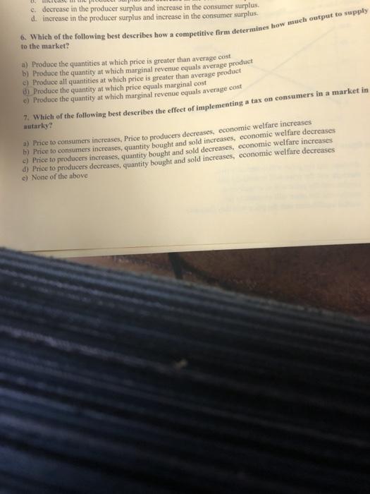 Solved c. decrease in the producer surplus and increase in | Chegg.com