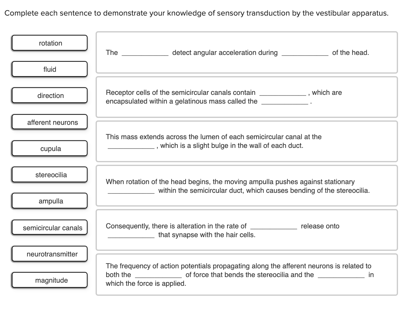 Solved Complete each sentence to demonstrate your knowledge | Chegg.com