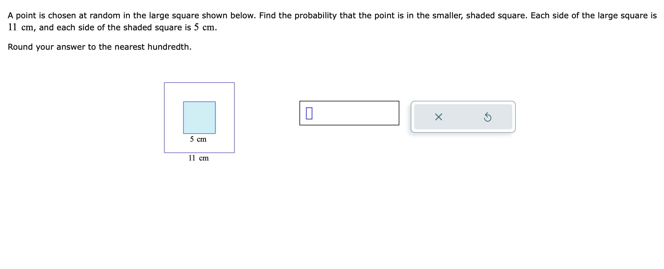 Solved A point is chosen at random in the large square shown | Chegg.com