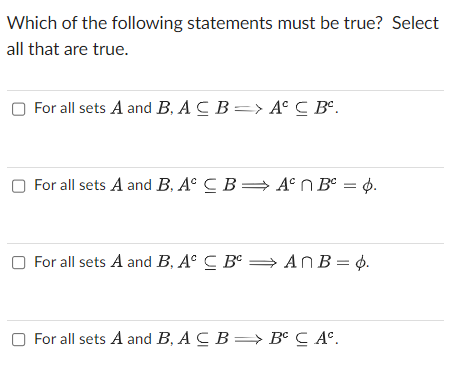 Solved Which of the following statements must be true? | Chegg.com