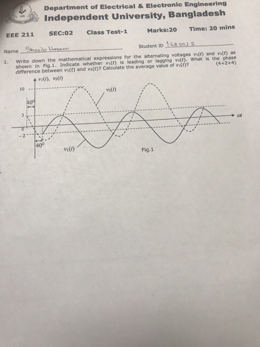 Solved Department of Electrical & Electronic Engineering | Chegg.com