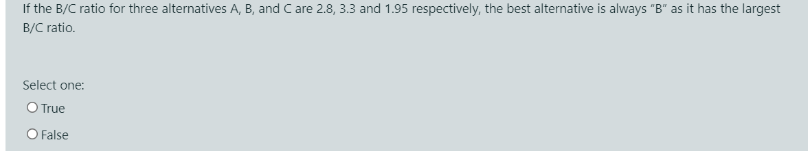 Solved For an alternative to be considered as a viable | Chegg.com