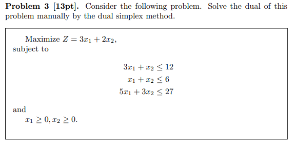 Solved Problem 3 13pt Consider The Following Problem 4637