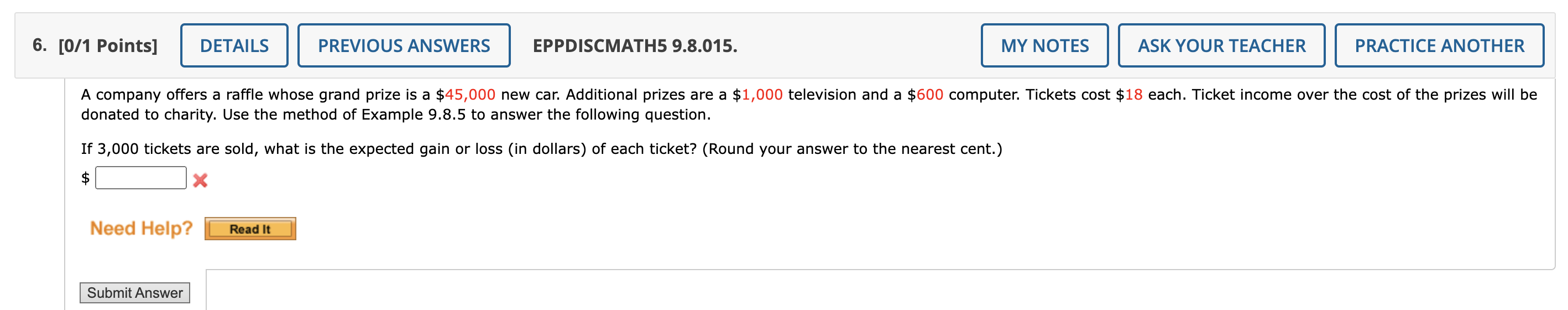 Solved 6. [0/1 Points] DETAILS PREVIOUS ANSWERS EPPDISCMATH5 | Chegg.com