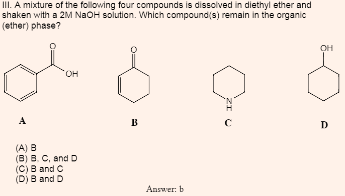 Solved Can you show how NaOH effects each compound? Why is D | Chegg.com