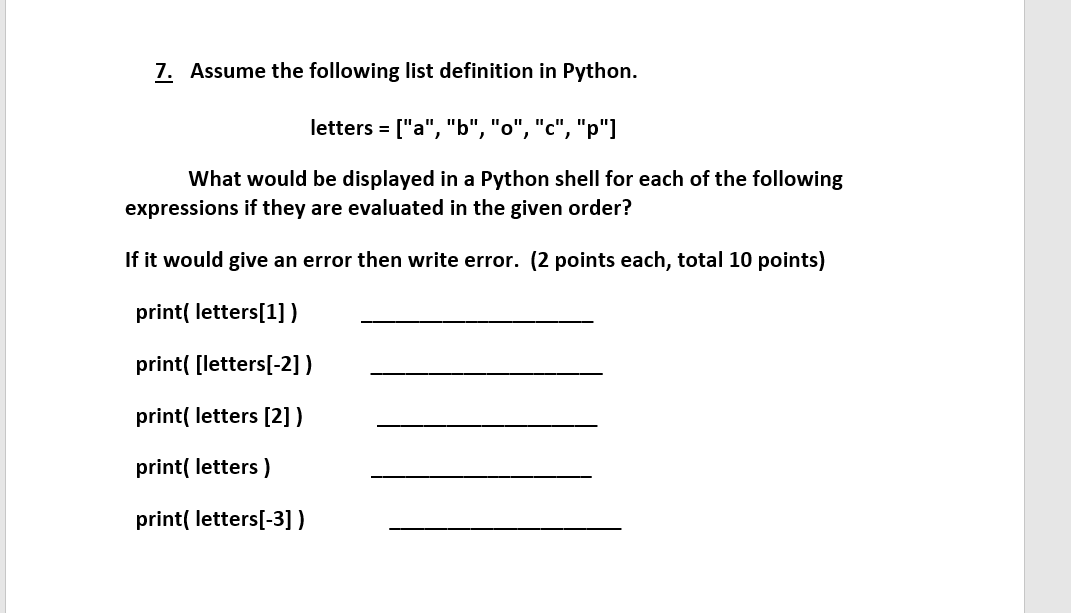 Solved Answer all Questions. Write each answers on the space | Chegg.com