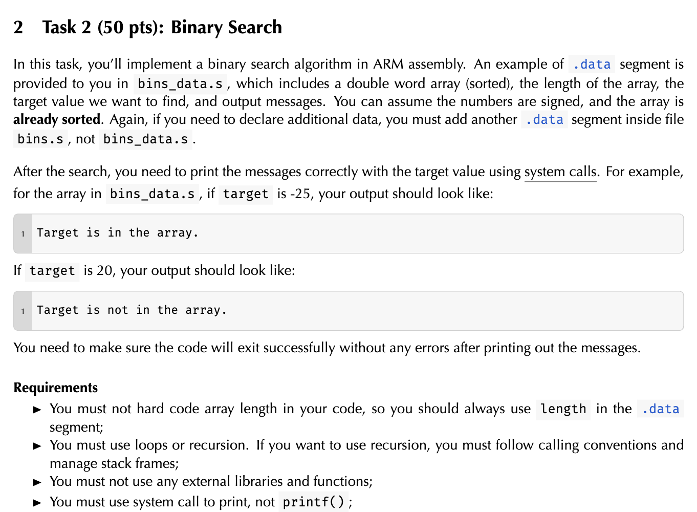 Solved 2 Task 2 (50 pts): Binary Search In this task, you'll | Chegg.com
