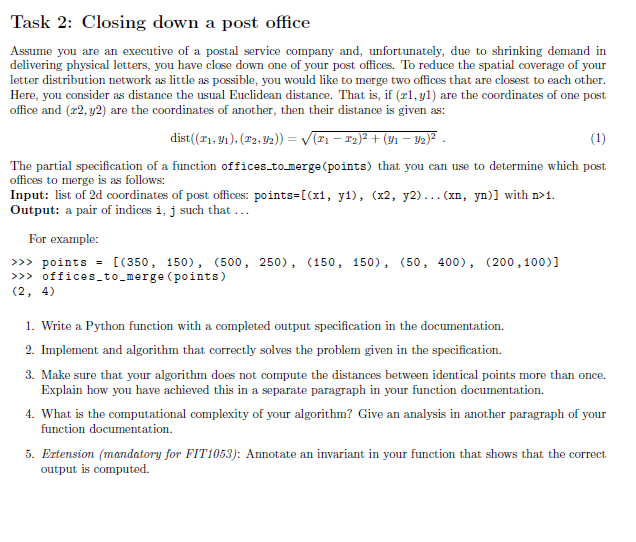 Solved I need help to solve this in python using a specific | Chegg.com