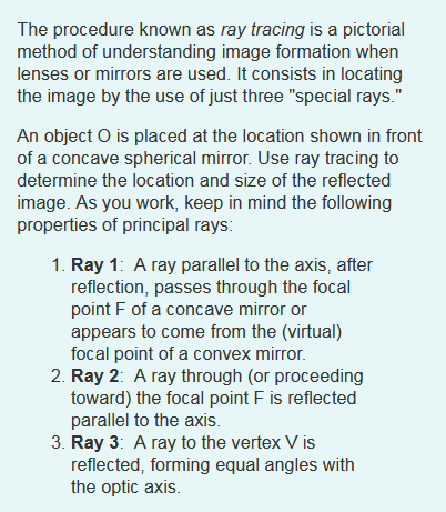 Solved The procedure known as ray tracing is a pictorial | Chegg.com