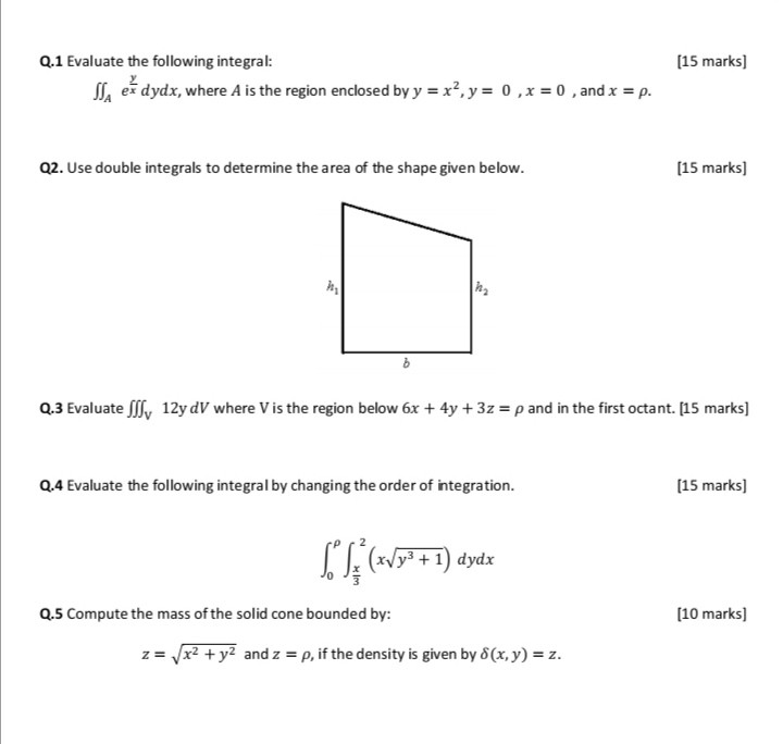 Solved [15 marks] Q.1 Evaluate the following integral: I e | Chegg.com