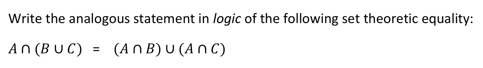 Solved Write the analogous statement in logic of the | Chegg.com