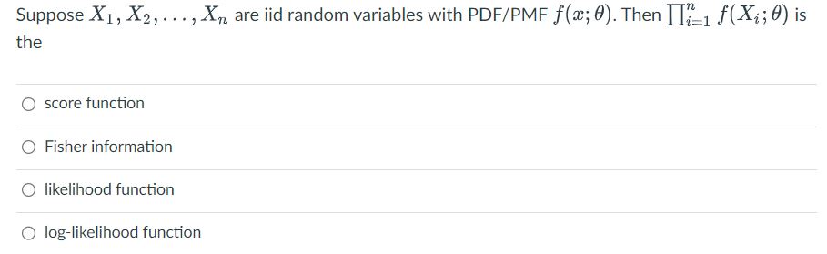 Solved Suppose X1,X2,…,Xn are iid random variables with | Chegg.com
