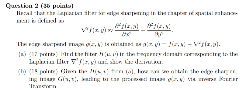 Solved Question 2 (35 points) Recall that the Laplacian | Chegg.com