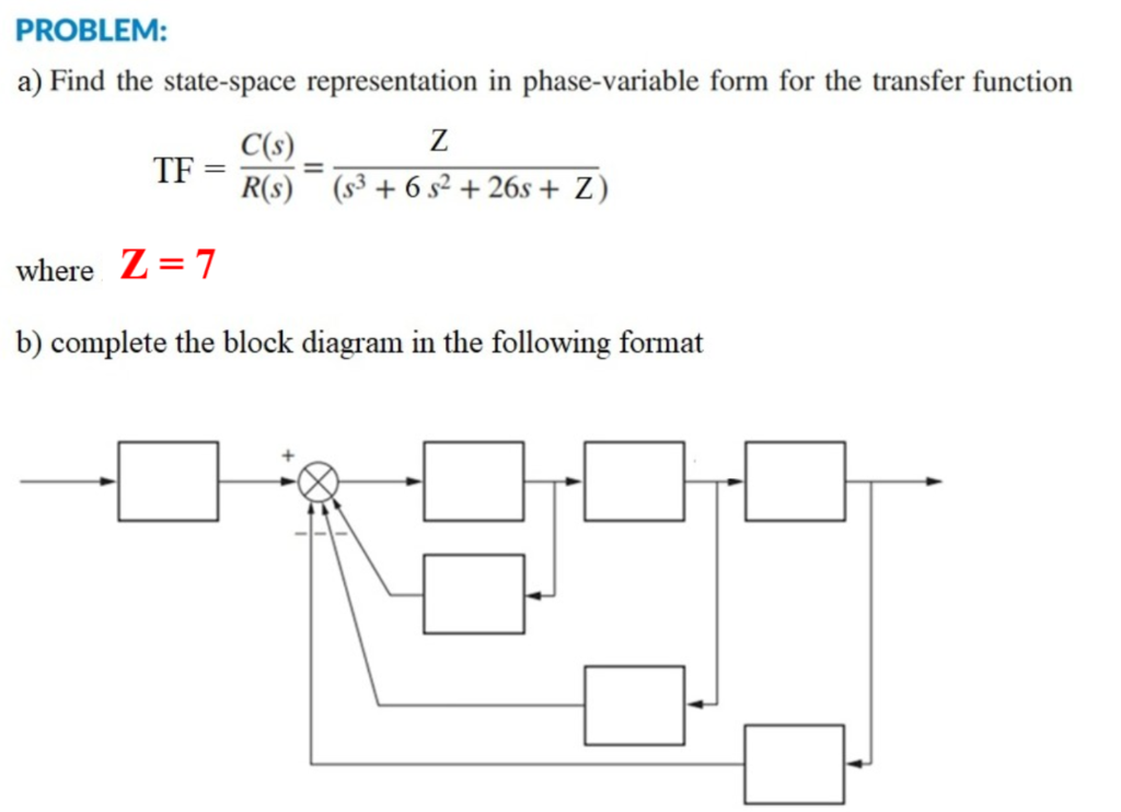 Solved a) Find the state-space representation in | Chegg.com
