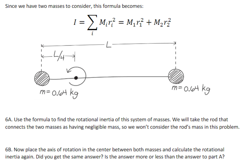 Solved 6a use The Formula To Find The Rotational Inertia