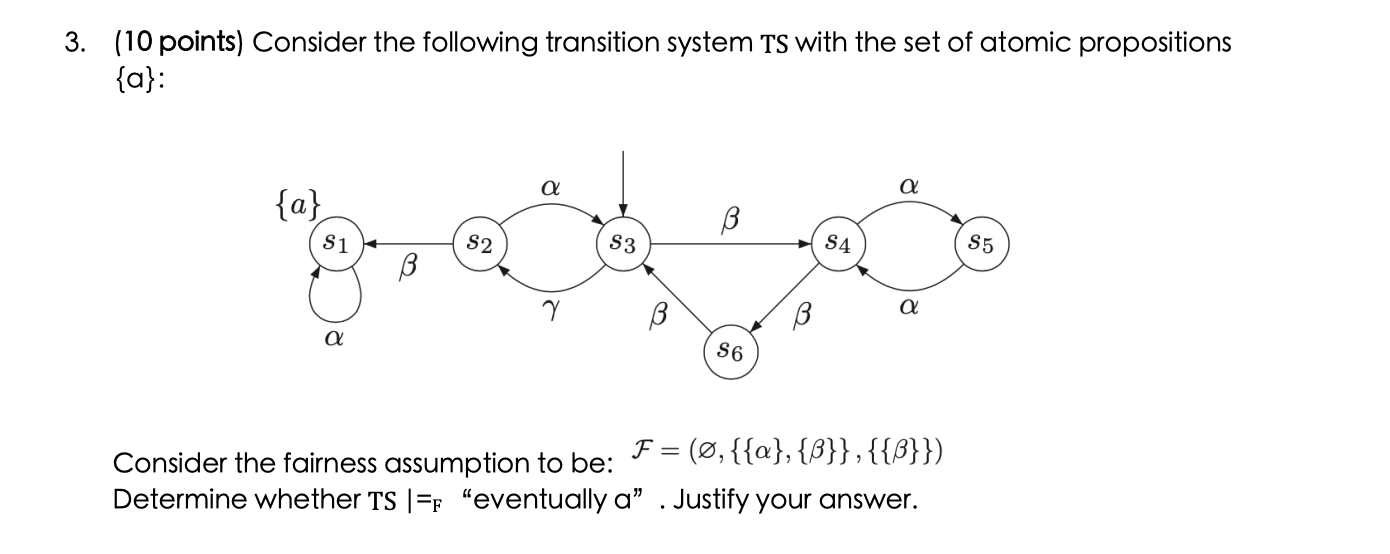 Solved 3. (10 points) Consider the following transition | Chegg.com