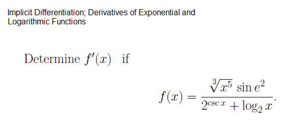 Solved Implicit Differentiation; Derivatives of Exponential | Chegg.com