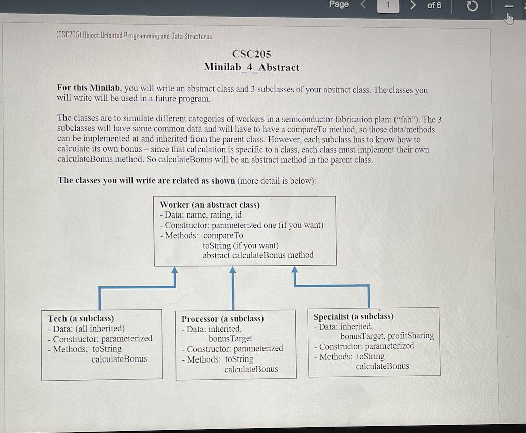 Solved Page 1 of 6 C EL (CSC205) Object Oriented Programming | Chegg.com