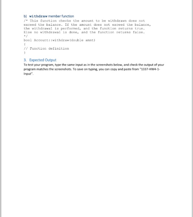 Solved Design a bank account class named Account that has | Chegg.com