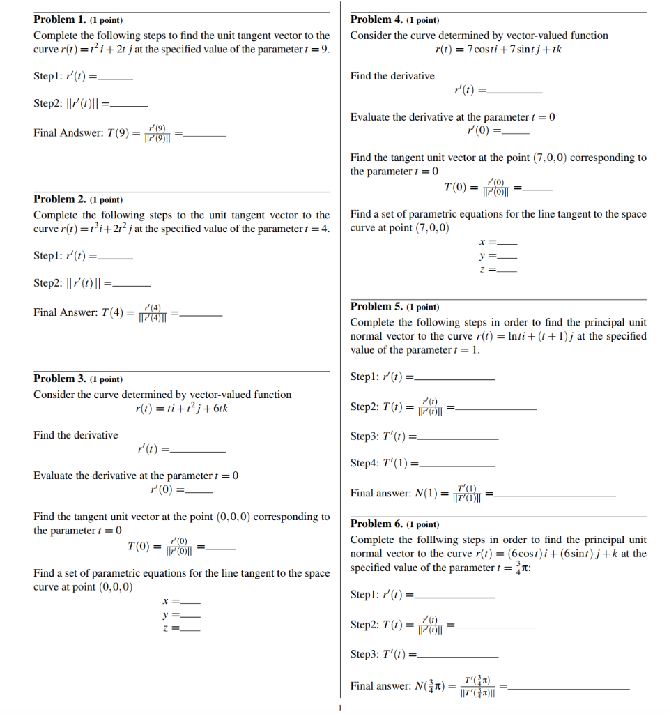 Solved Problem 4. (1 point) Consider the curve determined by | Chegg.com