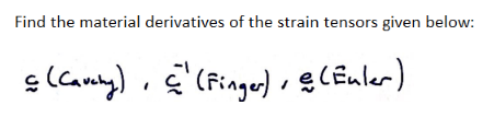 Solved Find the material derivatives of the strain tensors | Chegg.com