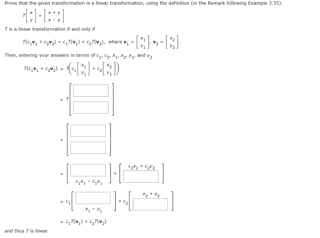 Solved Prove that the given transformation is a linear | Chegg.com