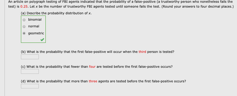 Solved An article on polygraph testing of FBI agents | Chegg.com