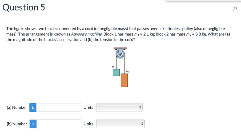 Solved Question 5 The figure shows two blocks connected by a | Chegg.com