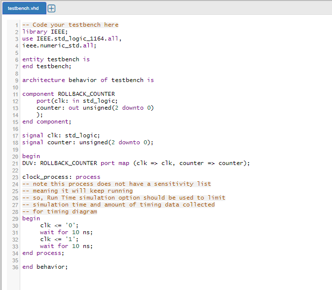 Solved Testbenchvhd 5 1 Code Your Testbench Here 2 