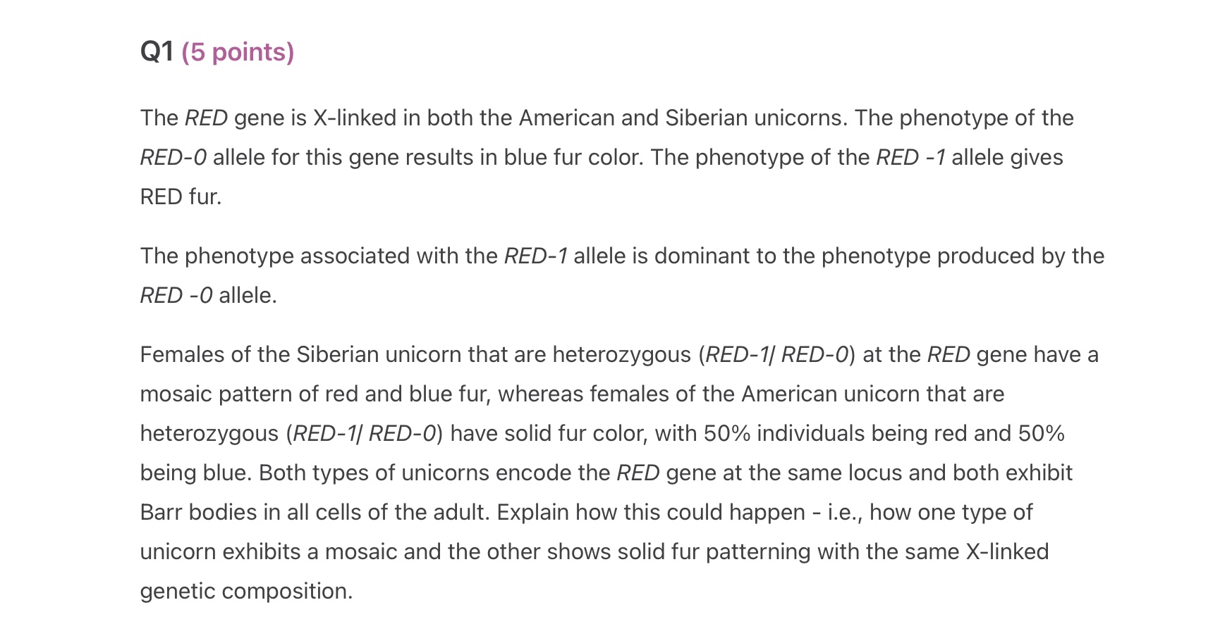 Solved The RED gene is X-linked in both the American and | Chegg.com