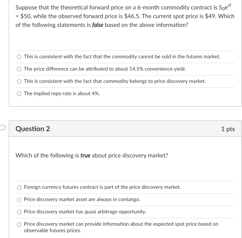 Solved Suppose that the theoretical forward price on a | Chegg.com