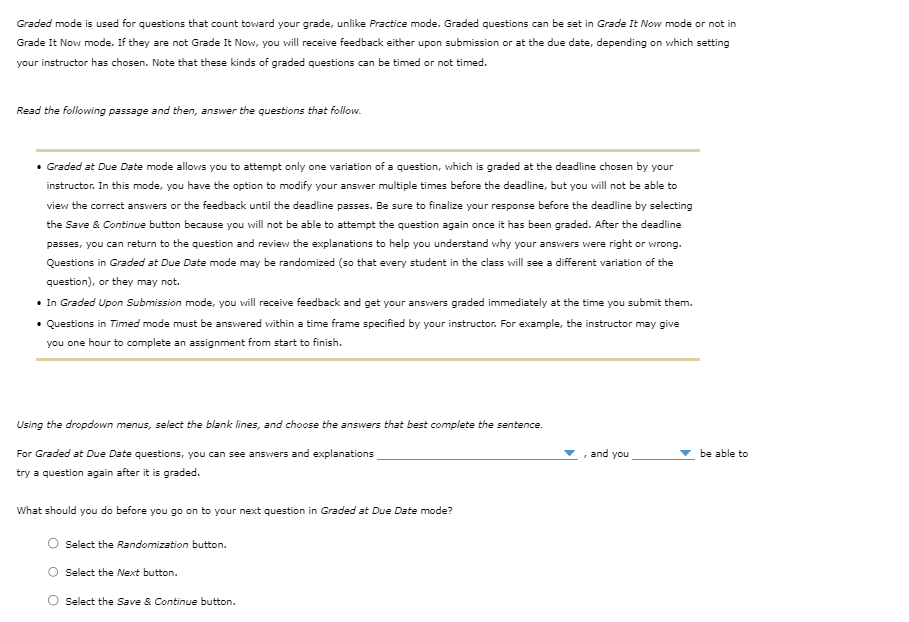 Solved Graded mode is used for questions that count toward | Chegg.com