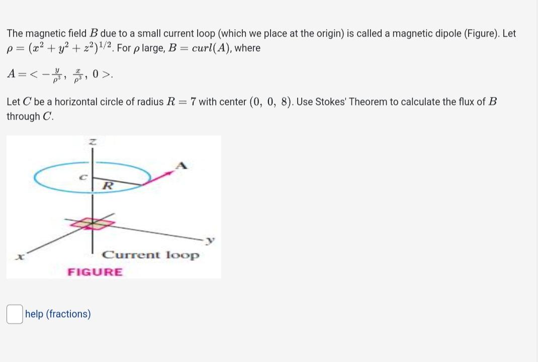 Solved The magnetic field B due to a small current loop | Chegg.com