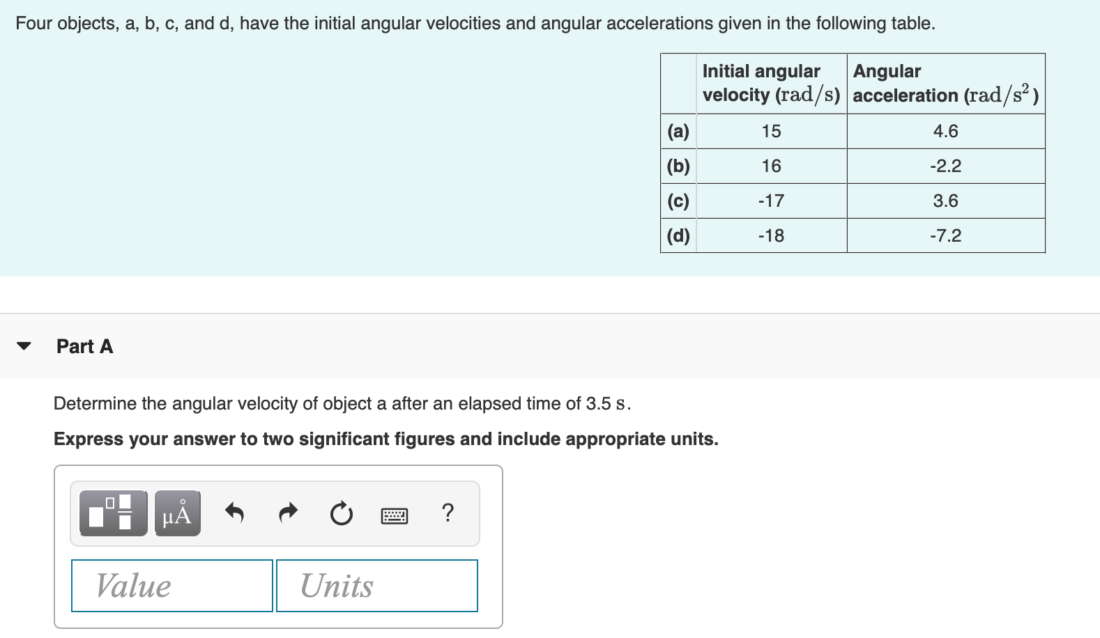 Solved Four objects, a, b, c, and d, have the initial | Chegg.com