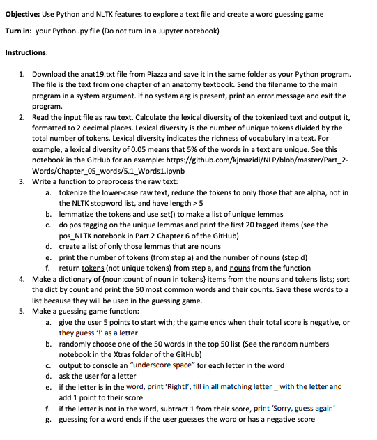 Solved Objective: Use Python and NLTK features to explore a | Chegg.com