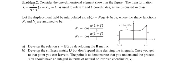 Solved Consider the one-dimensional element shown in the | Chegg.com